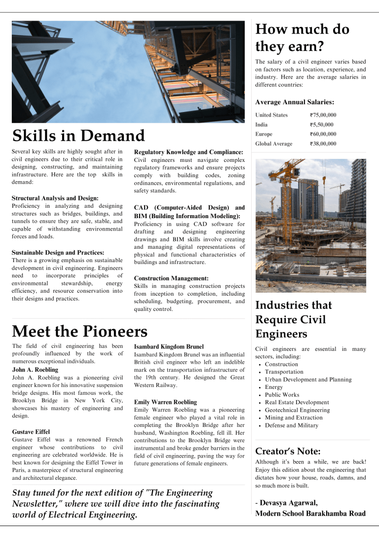 Civil Engineering – The Engineering Newsletter